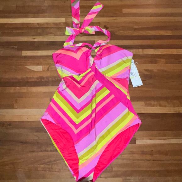 Trina Turk | Swim | Trina Turk Waltz Ringfront Onepiece Swimsuit Pink ...